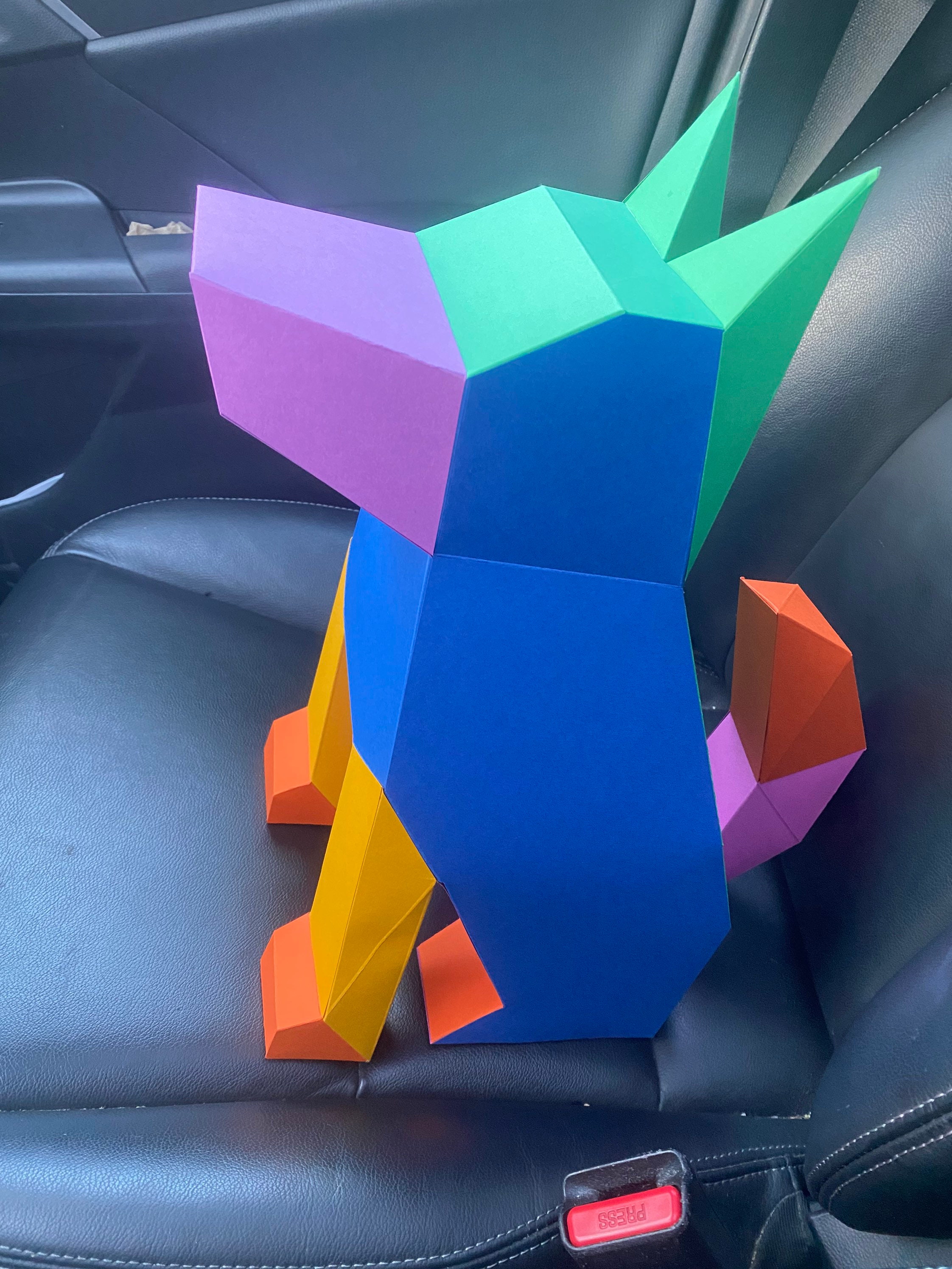 Dog Square Papercraft. Colorful Dog You Get a PDF Templates and ...