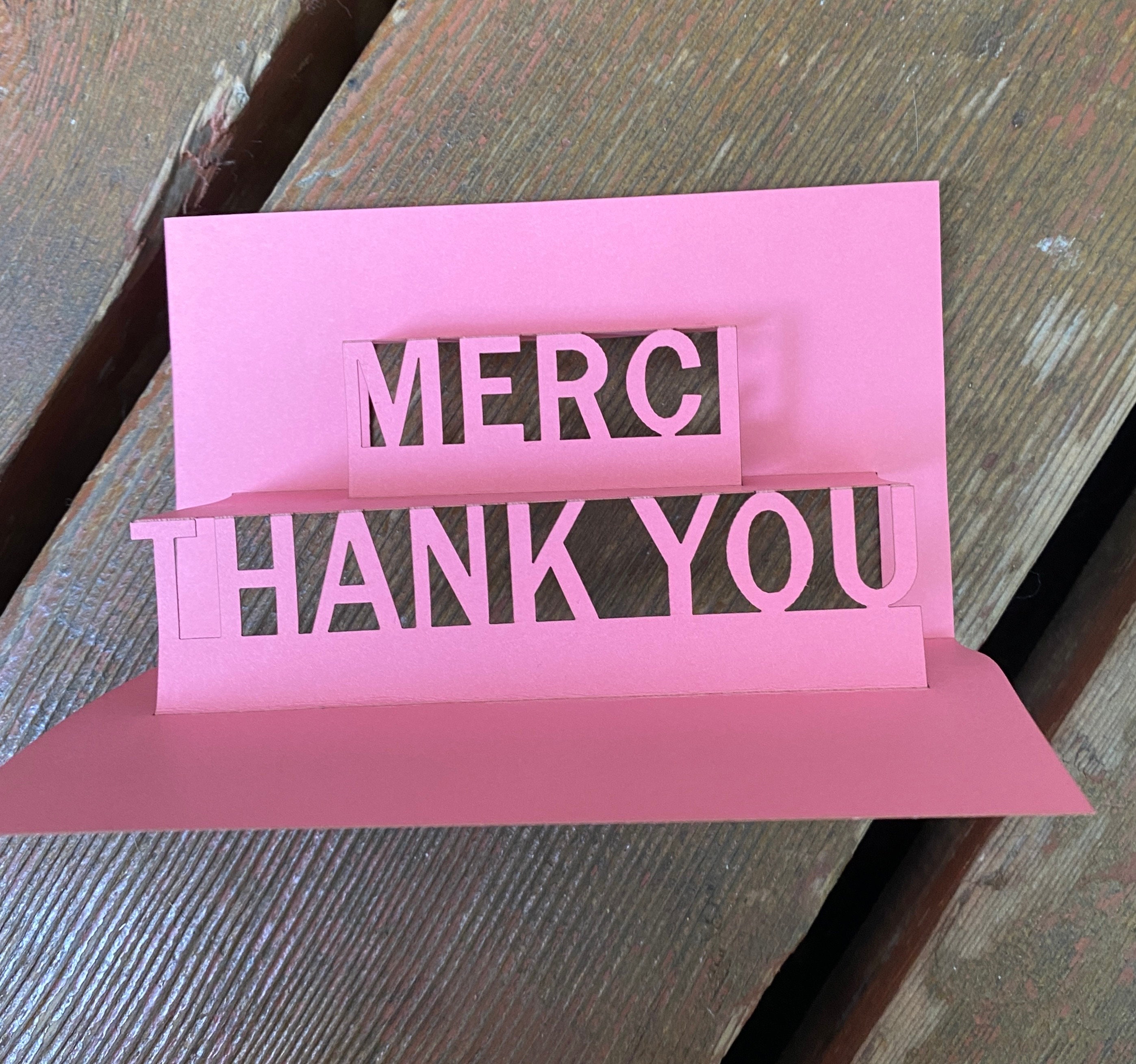 Thank You Merci Pop-up Cards. You Get Pdf, Dxf, Svg, Eps Digital ...