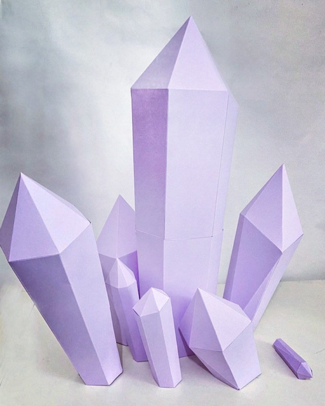 Crystals 3D Papercraft. (set of 7) With This Purchase You Get DXF, SVG ...