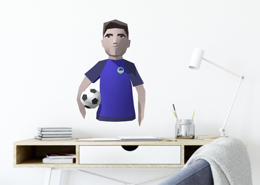 Footballer Soccer Player- 3D Papercraft. You Get PDF Digital File ...