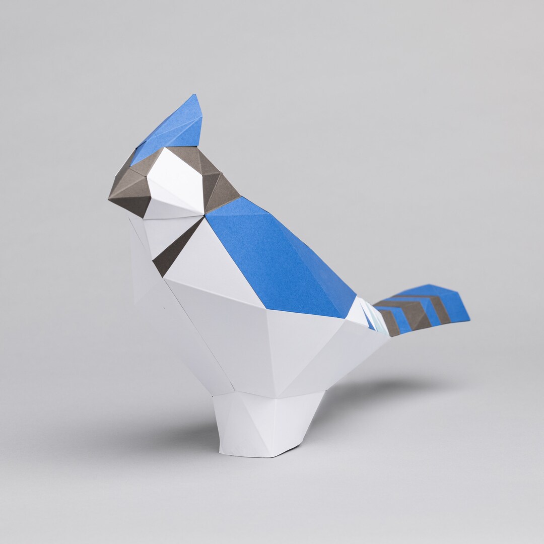 Blue Jay Bird 3D Papercraft. You Get SVG and PDF Digital File Templates ...