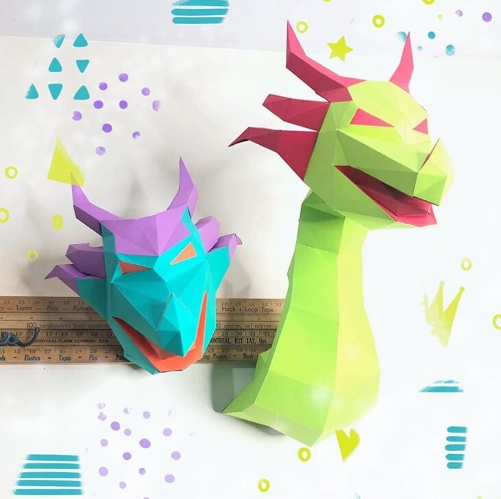 Dragon Head and Neck 3d Papercraft. You Get a PDF Digital File | Etsy ...