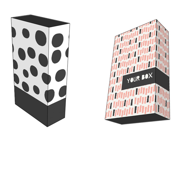 Rectangle boxes 2 styles Illustrated 3d papercraft. Get a PDF - Etsy España