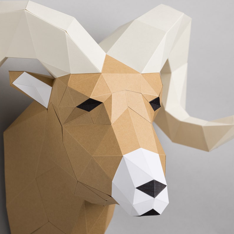 Ram Head Papercraft. You Get a PDF Digital File Templates and - Etsy
