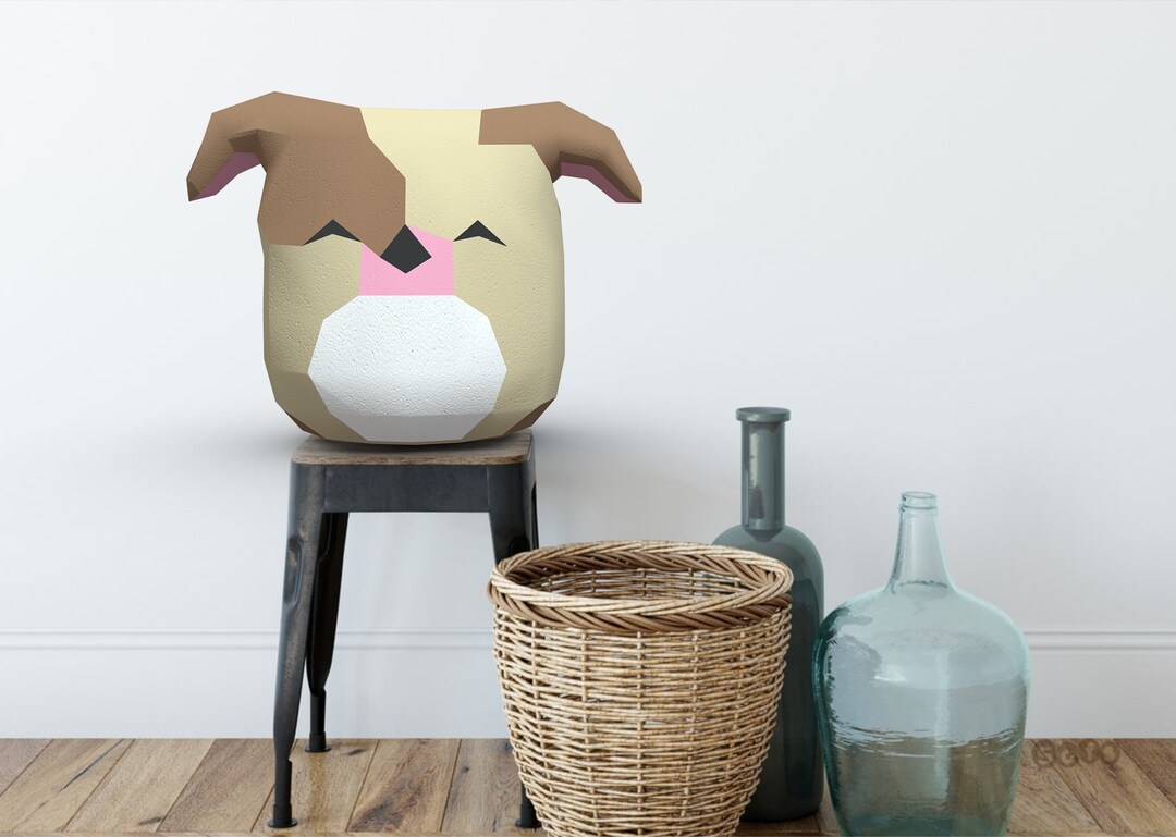 Dog 3D Papercraft. You Get an SVG DXF PDF Digital File Template and ...