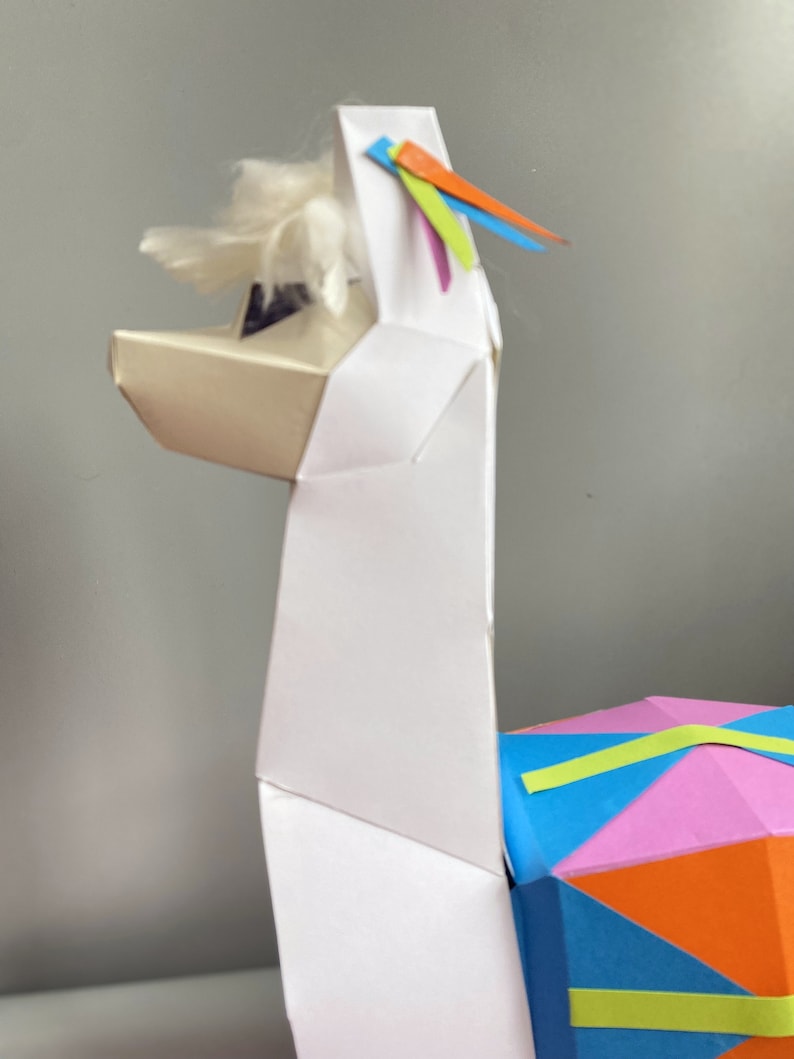 Llama 3D Papercraft Fun Llama Lowpoly Paper, SVG & PDF Digital File ...