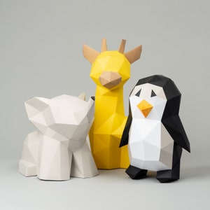 Trio Babies Animals Pack Papercraft. PDF, SVG Digital Templates ...