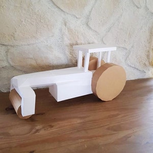 Tractor 3D Papercraft. From Wooden Toy Series Lowpoly Paper | Etsy
