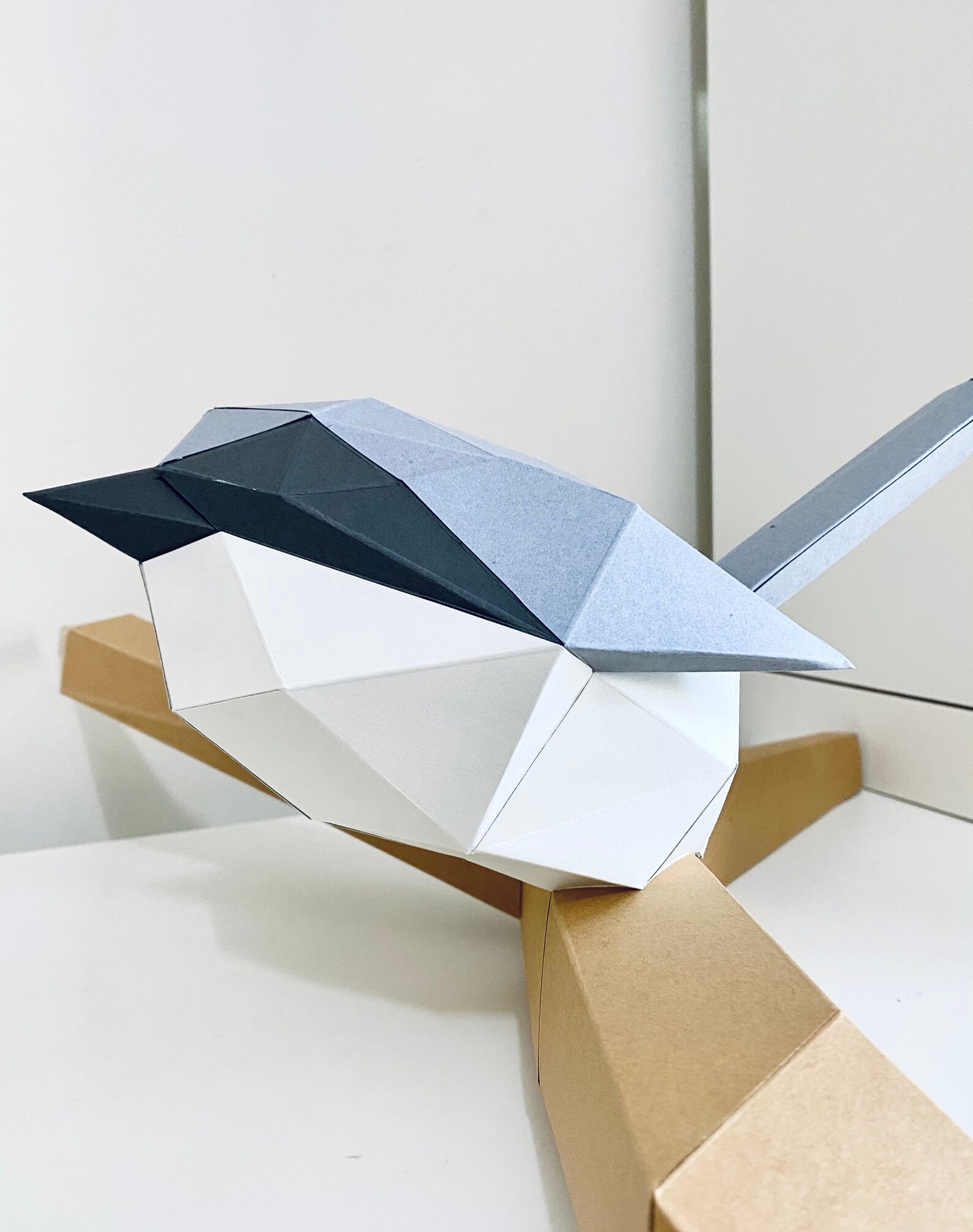 Chickadee on Branch 3d Papercraft. You Get SVG and PDF Digital File ...