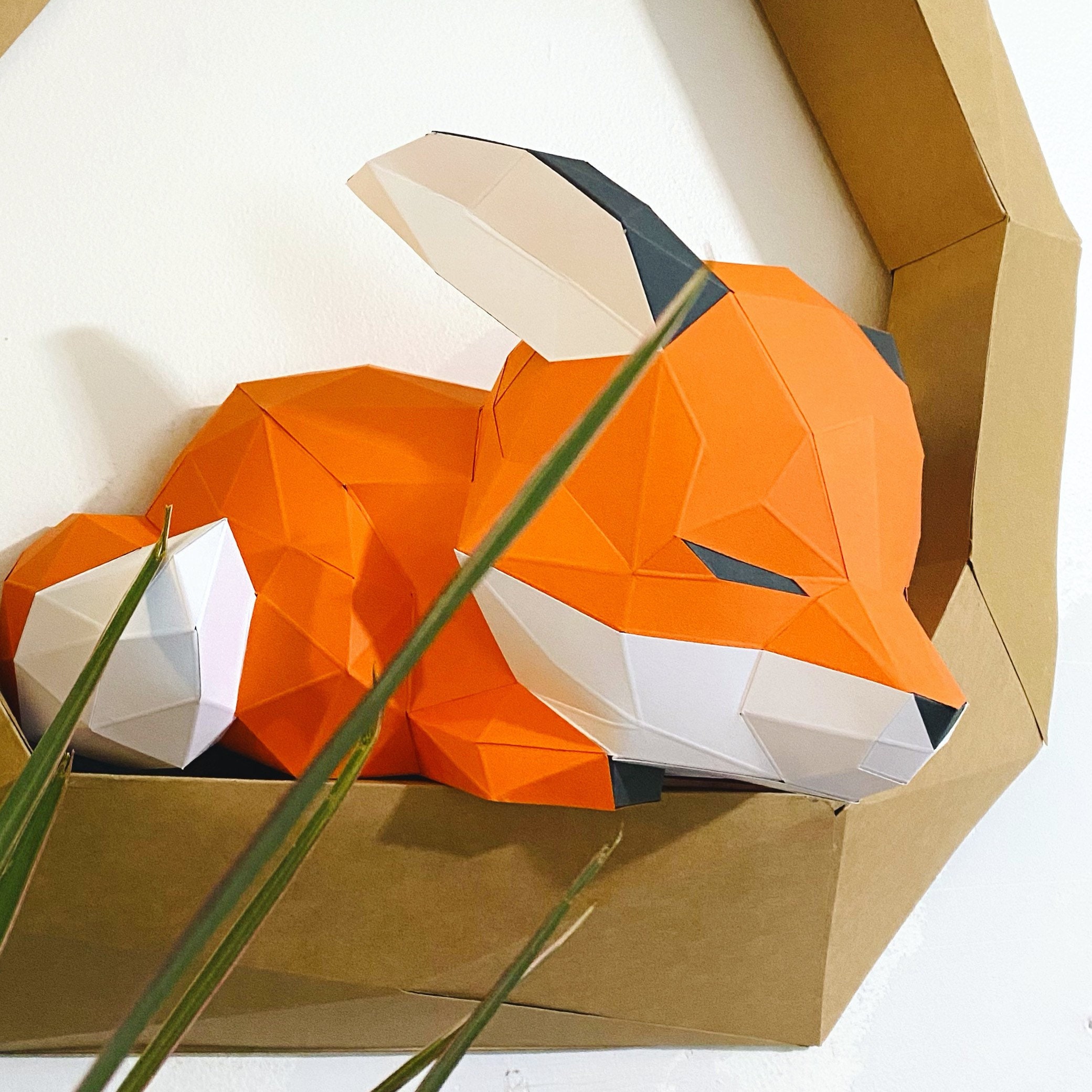 Tree Fox on Wall 3d Papercraft. flowers Not Included You Get - Etsy