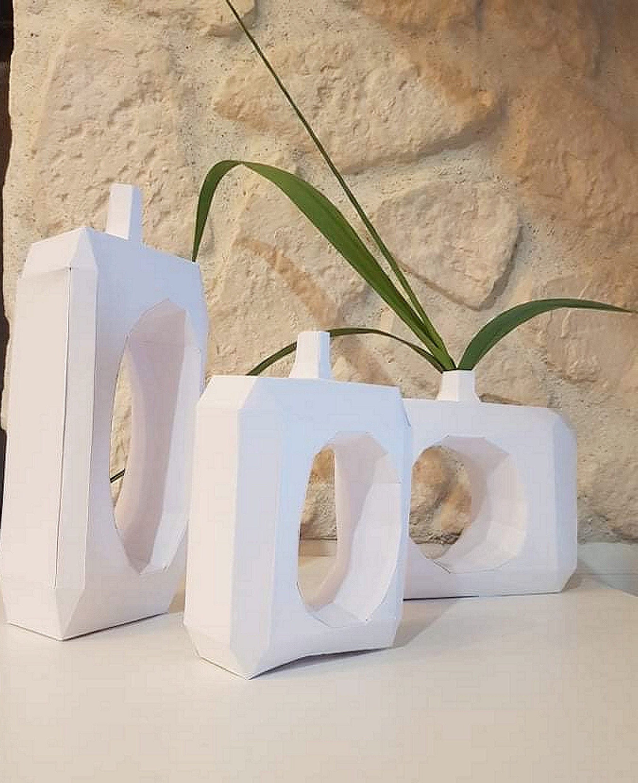 Modern Geometric Vase Papercraft Collection (PDF Template) - Etsy