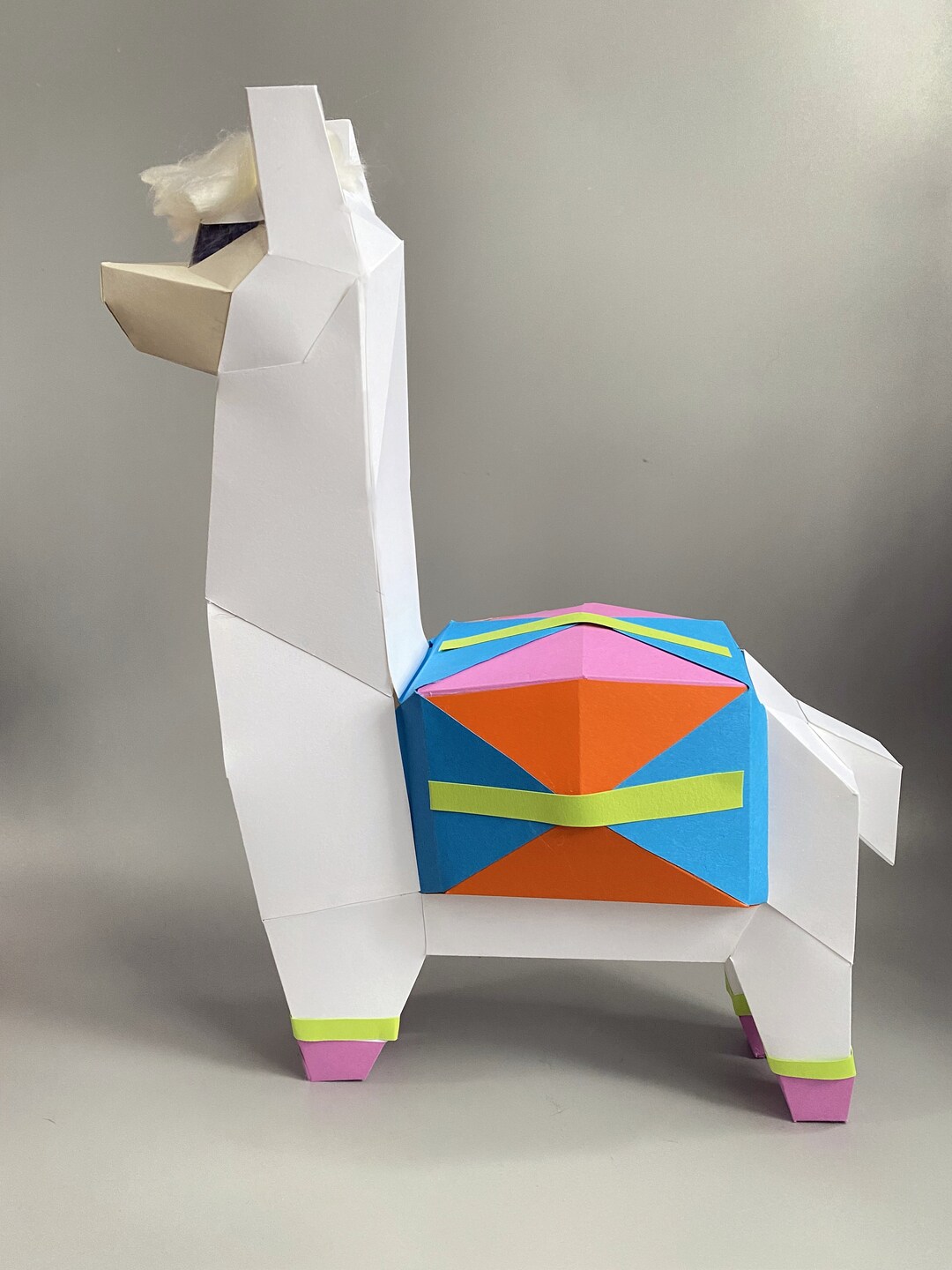 Llama 3D Papercraft Fun Llama Lowpoly Paper, SVG & PDF Digital File ...