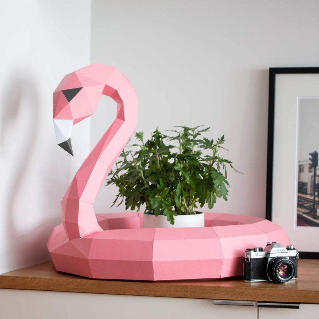 Flamingo Flaotie 3d Papercraft Model. You Get SVG, PDF Digital File ...