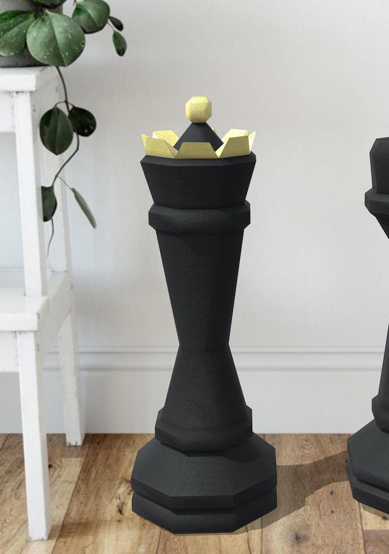 Queen Chess Piece Papercraft Giant 3 Feet Tall 3D You Get a PDF Digital ...