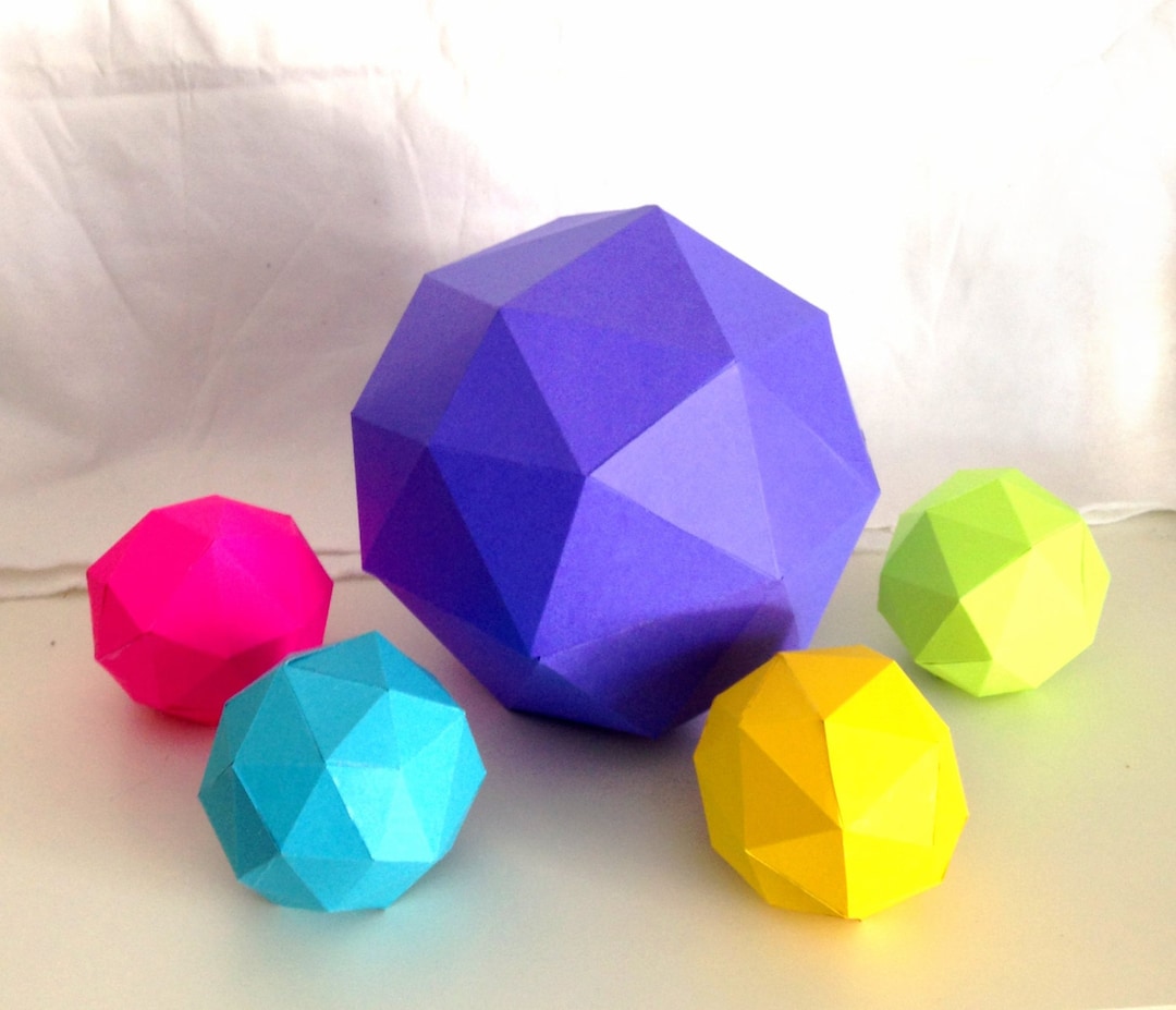 Balls 3D Papercraft. You Get a PDF and SVG Digital Files With Templates ...