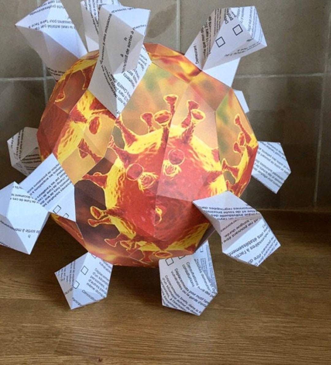 Virus 3d Papercraft. You Get PDF Digital File Templates and ...