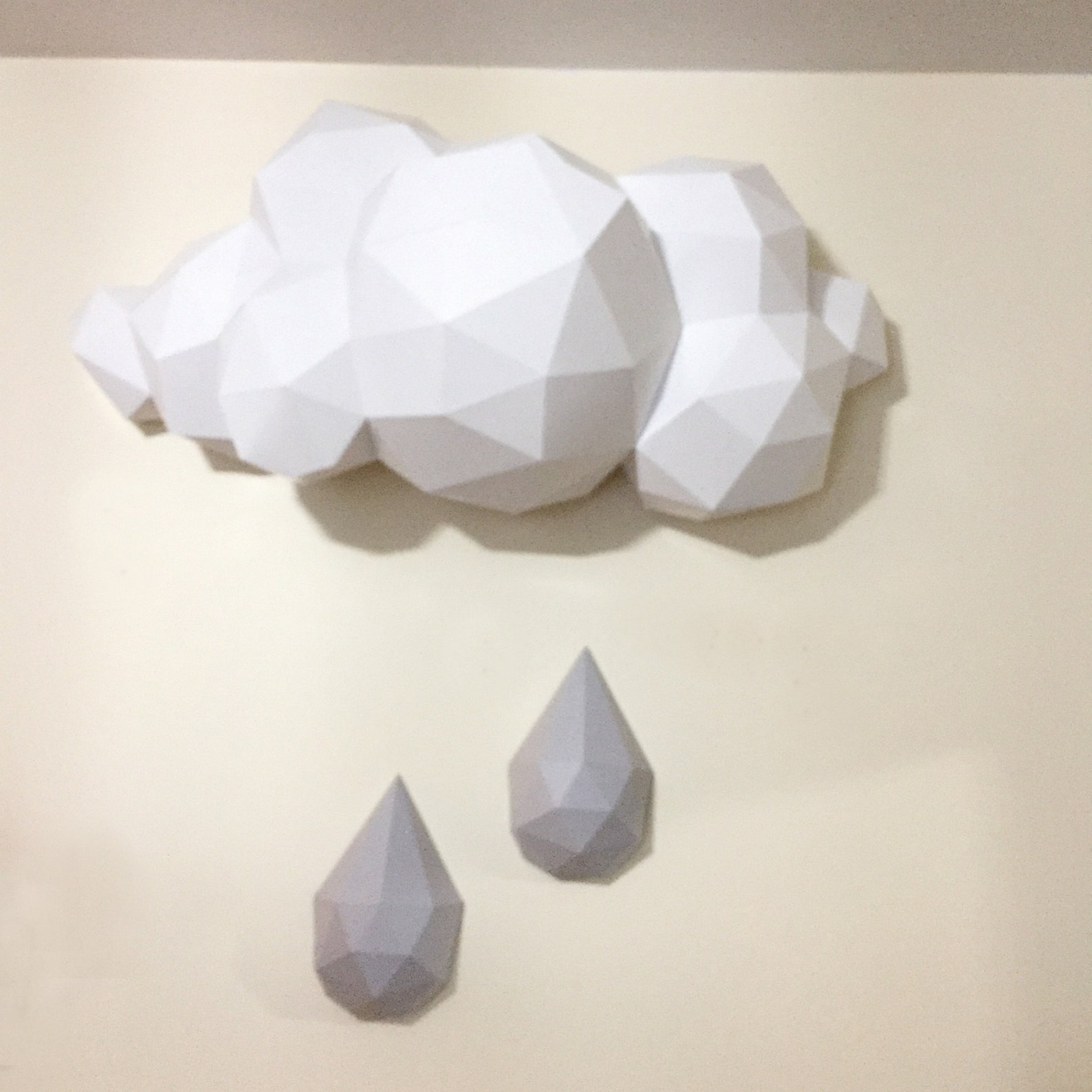 Cloud and Rain 3d Papercraft Model. You Get PDF Digital File | Etsy