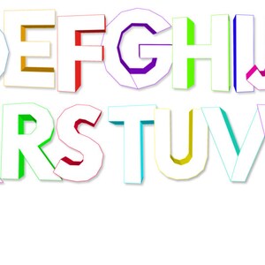 Alphabet 3D Papercraft. SVG,PDF Digital File Templates & Instruction ...