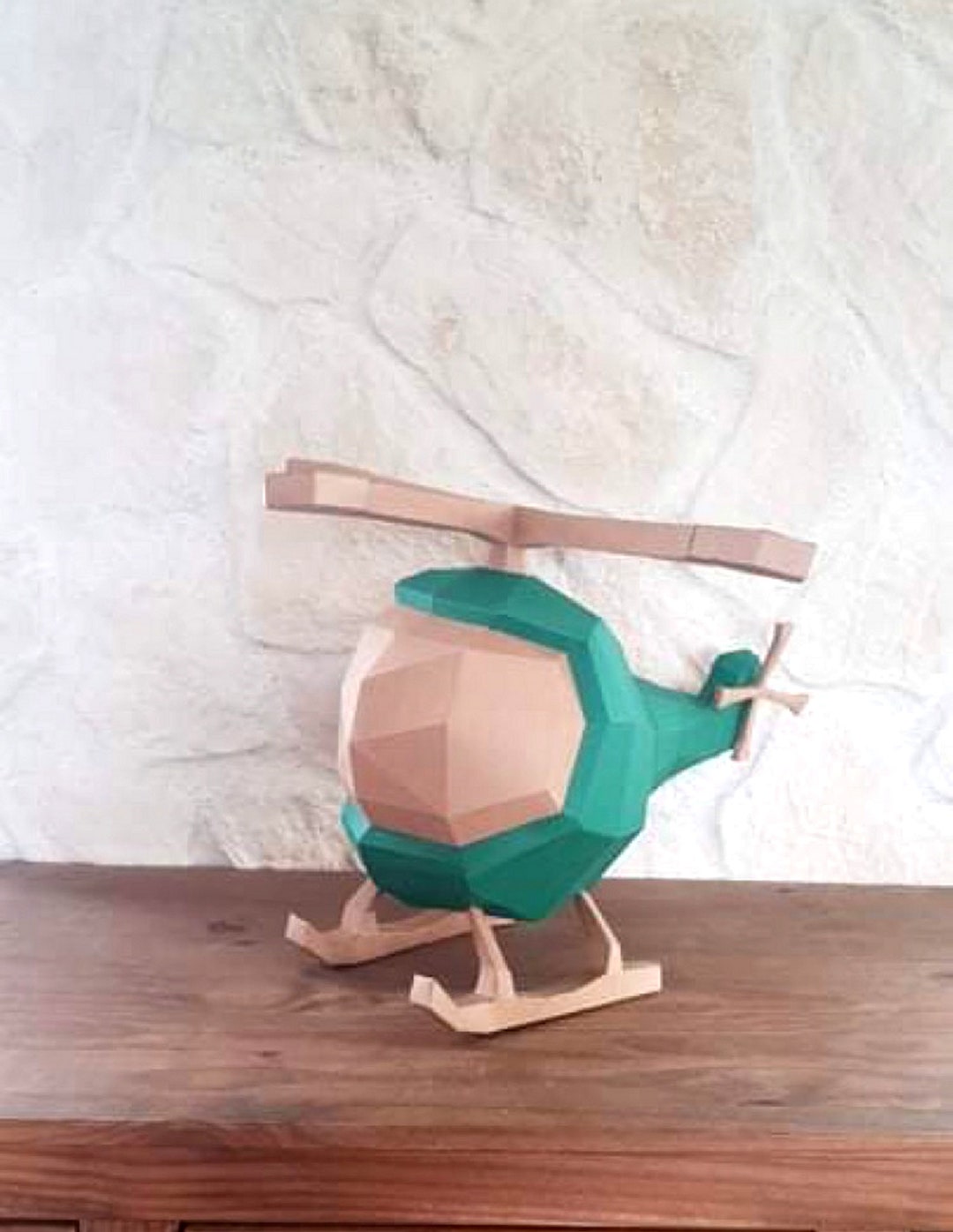Helicopter 3D Papercraft. From Wooden Toy Series, Lowpoly Paper, Get ...