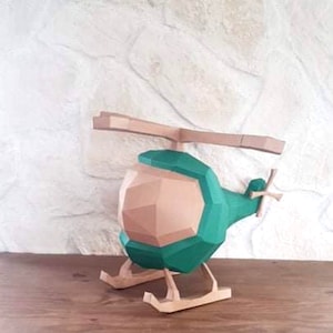 Helicopter 3D Papercraft. From Wooden Toy Series, Lowpoly Paper, Get ...