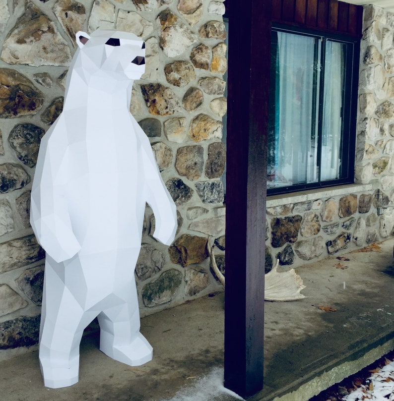 Stand Polar Bear BIG Papercraft. You Get a PDF Digital File Templates ...