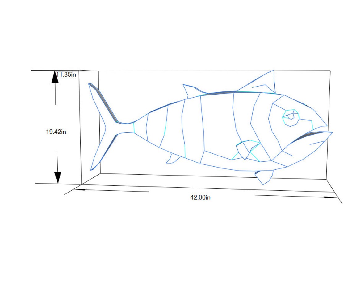 Tuna Fish 3D Papercraft. Big -option to Print on A3 Size Cardstock. You ...