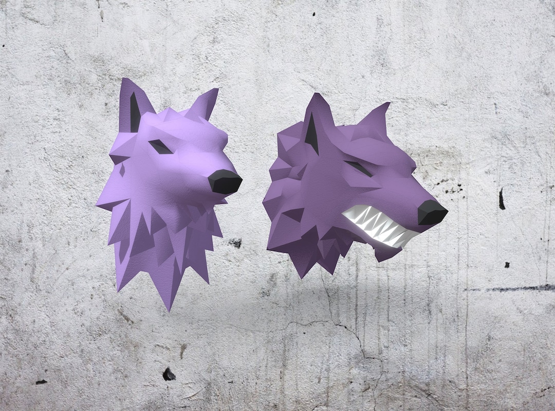 Wolf Alpha Couple 3D Papercraft. You Get SVG, PDF Digital File ...
