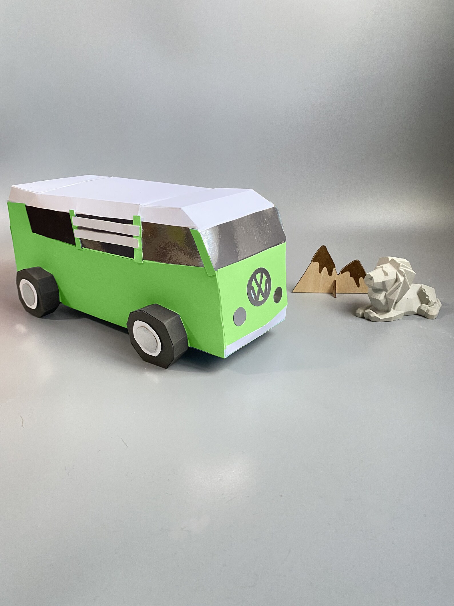 Camper Van 3D Papercraft. Lowpoly Paper, Get PDF Digital File Template ...