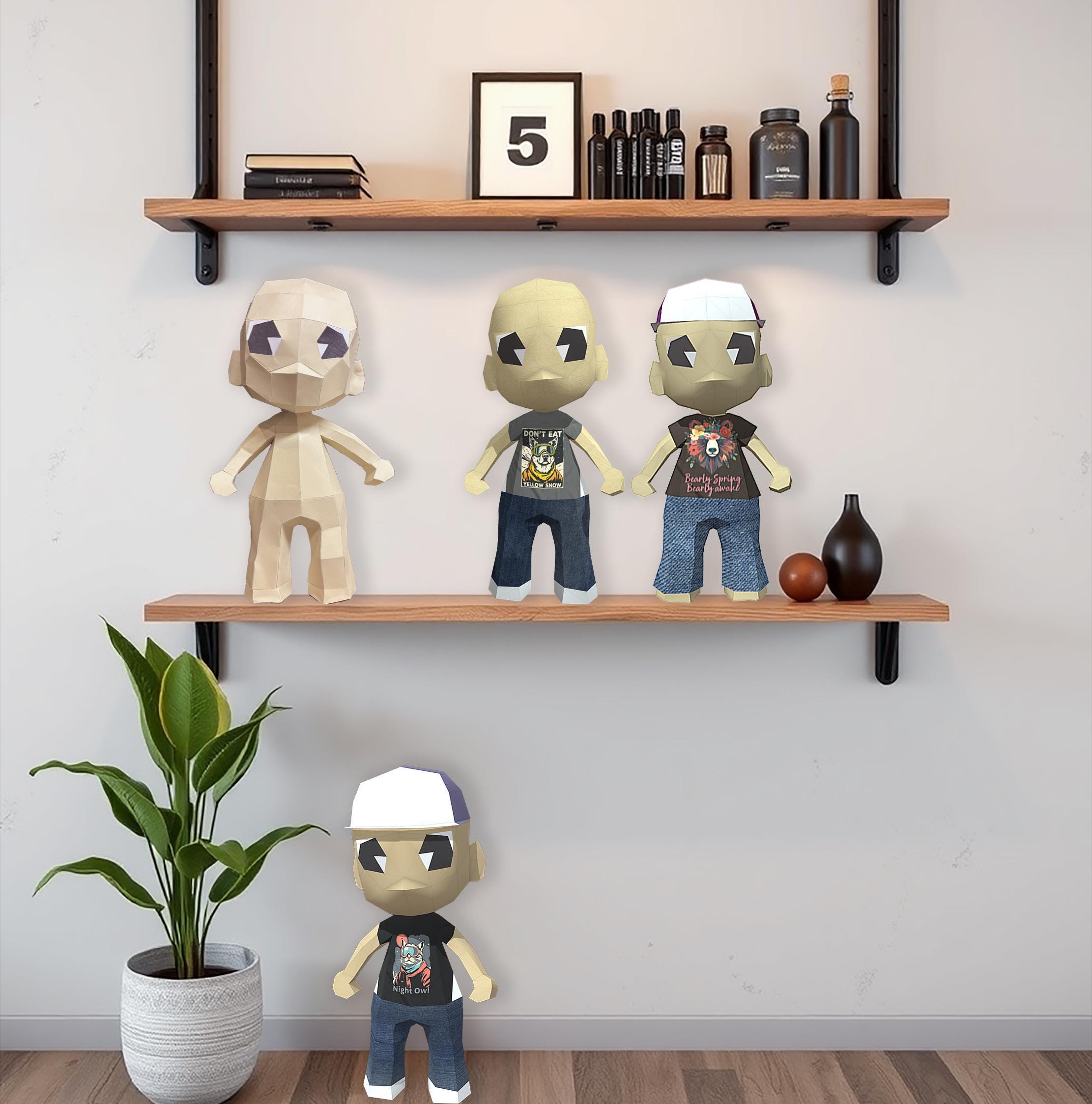 Paper Puppet, 3D Papercraft. Includes Starter Pack Outift Patterns. You ...