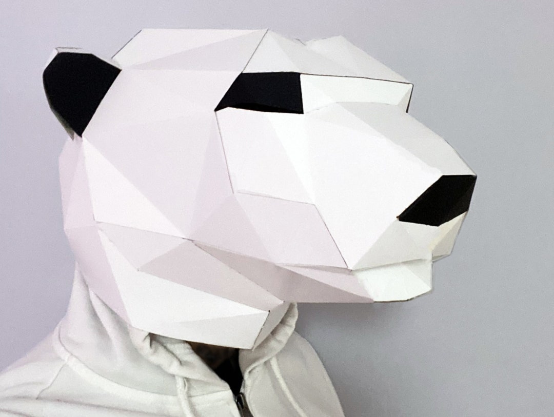 Polar Bear Paper Mask 3D Papercraft. Get SVG, PDF Digital File Pattern ...