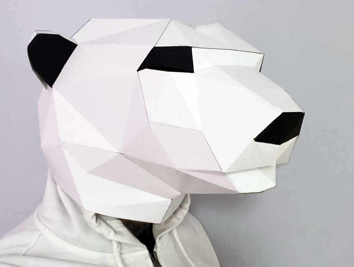 Polar Bear Paper Mask 3D Papercraft. Get SVG PDF Digital File - Etsy