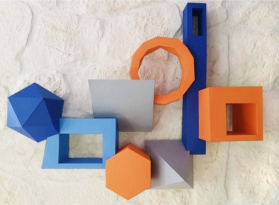 Wall Unit Geo 3D Papercraft. You Get SVG and PDF Digital | Etsy