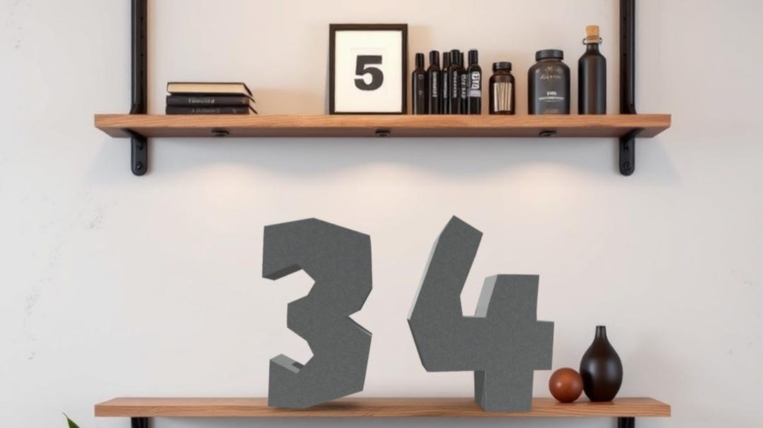Numbers 3 & 4, DIY 3D Papercraft Numbers. 2 Size Pattern, Comes With ...