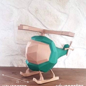 Helicopter 3D Papercraft. From Wooden Toy Series, Lowpoly Paper, Get ...