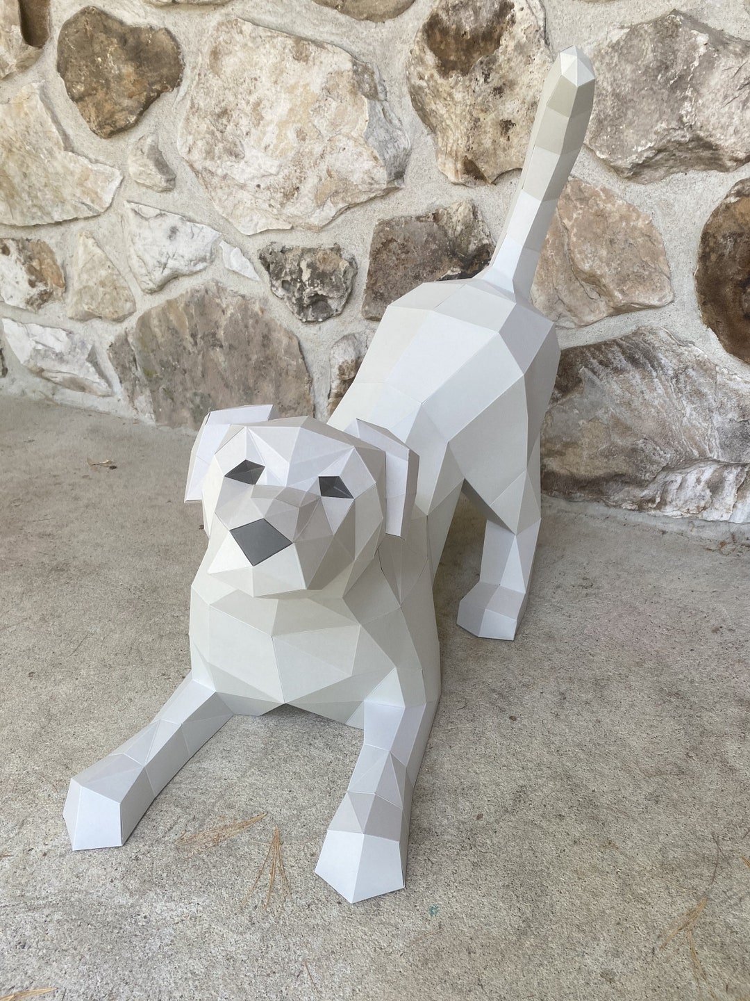 Playful Dog Papercraft. You Get a PDF and SVG Digital File Templates ...