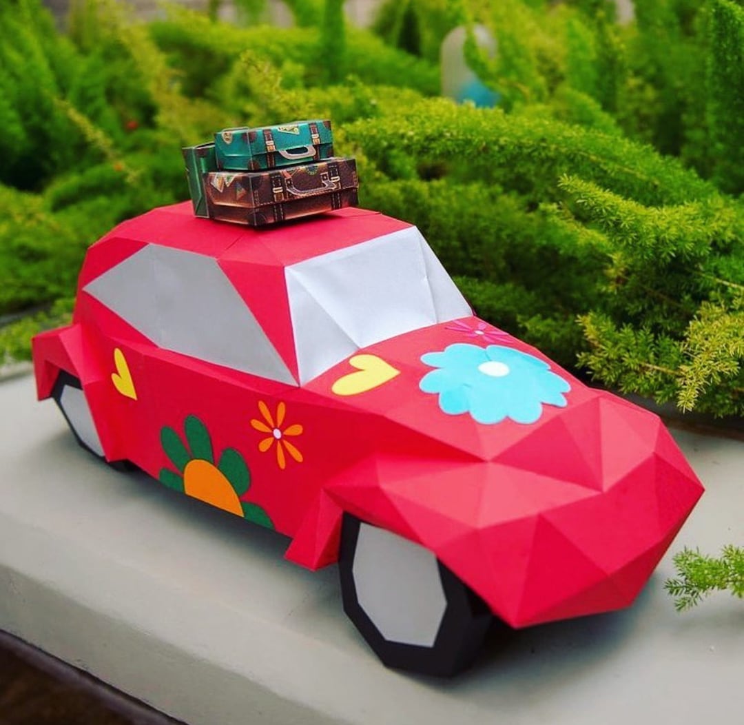 Vintage Car 3d Papercraft. You Get a PDF Digital File Template and ...