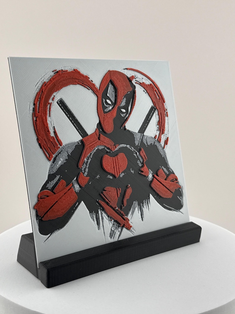 Deadpool Heart Hands Hueforge Print - Etsy