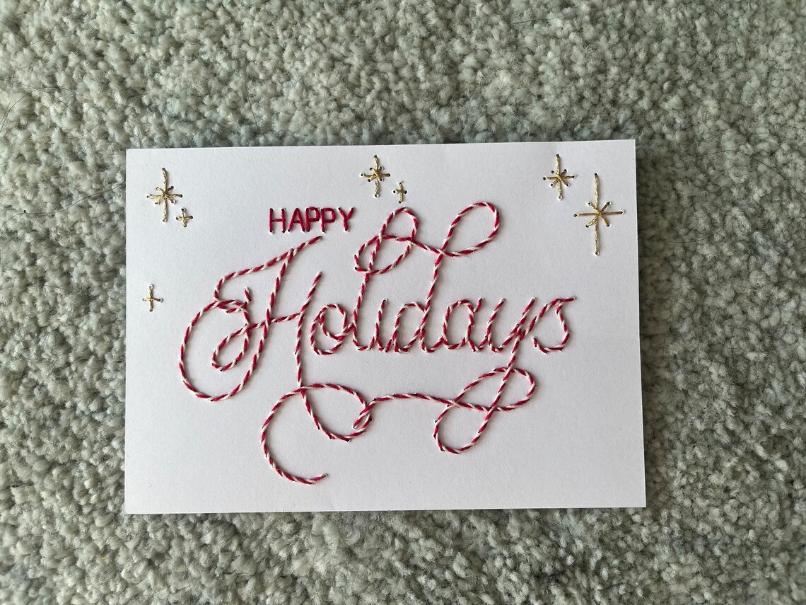 PDF Embroidery Card Pattern - 3 Greetings! - Etsy