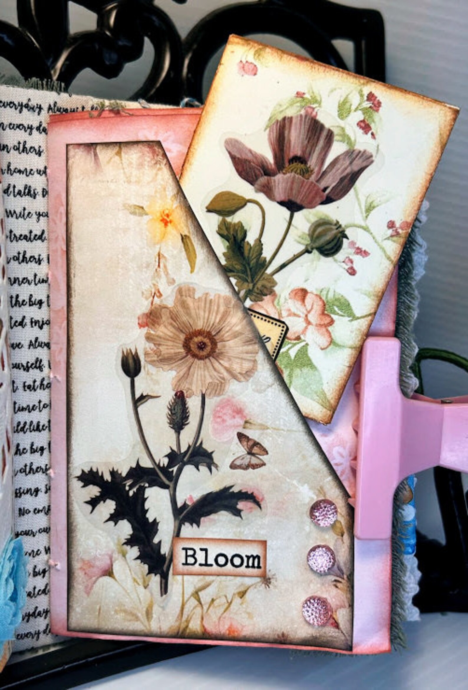 Flower Journal Handmade Fabric Cover One of a Kind - Etsy
