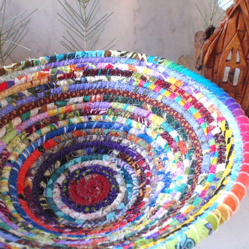 Fabric Coiled Basket - Etsy