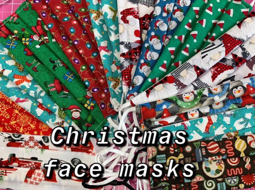 Winter Holidays Cotton Face Mask Optional Filter Pocket and - Etsy