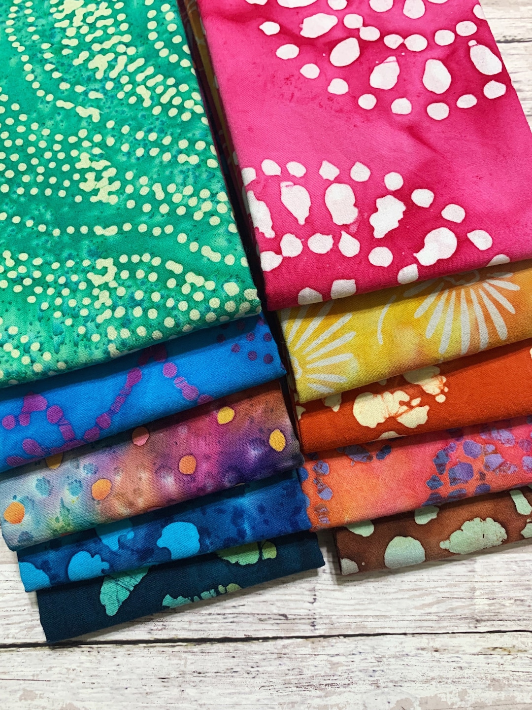 Boho Cloth Napkins- Colorful Batik Print- Set of 6- Double Sided ...