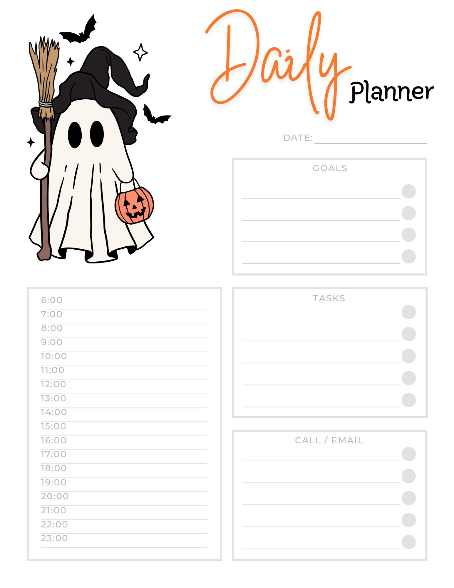 Spooky Babe Daily Planner Templates - Etsy