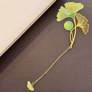 Metallic Gold Bookmark, Lotus, Clover, Ginkgo, Copper Page Marker ...