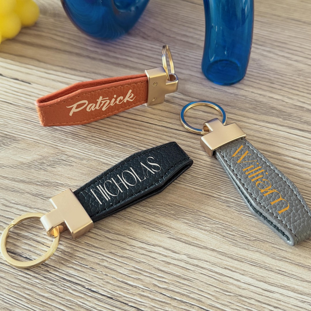 Personalized Keychain for Men, Custom Leather Car Key Holder Gift - Etsy