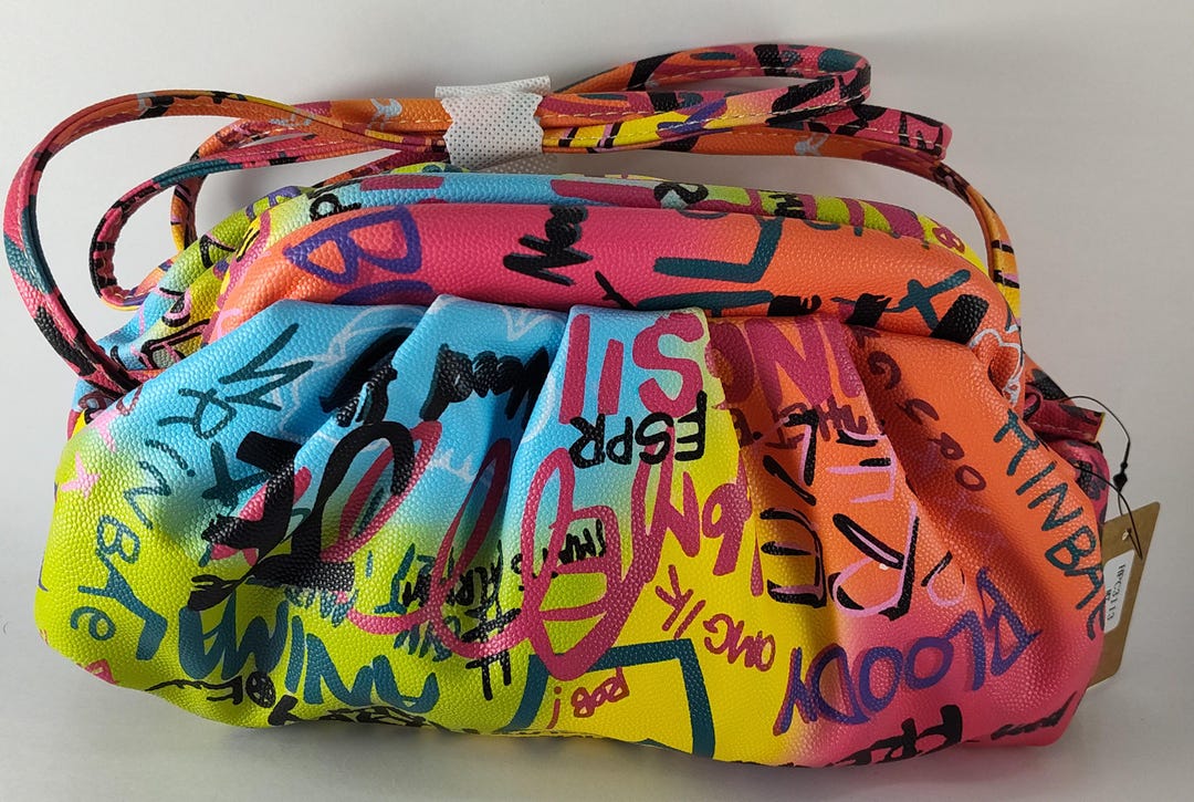 Graffiti Clutch: Vibrant Street-art Crossbody Purse - Etsy