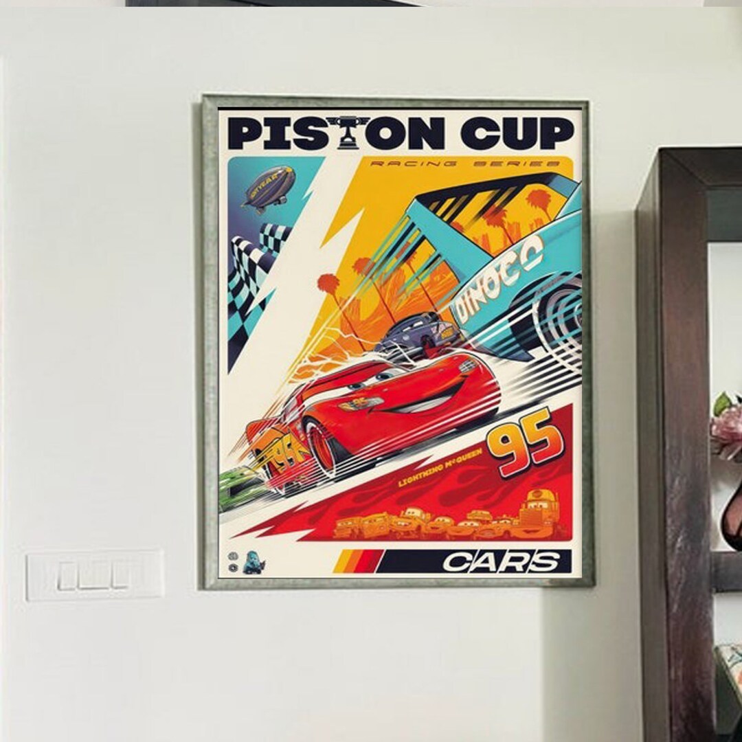 Cars Poster, Mcqueen Poster, Piston Cup Poster, Cartoon Poster - Etsy