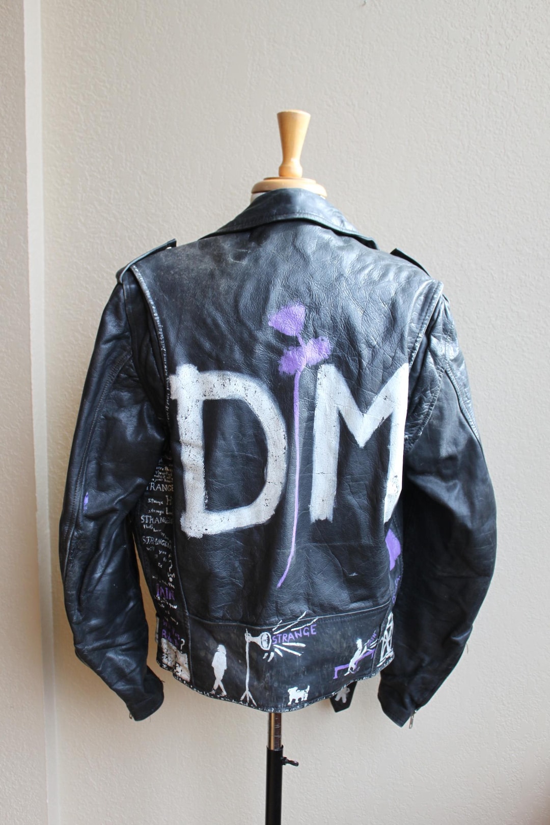 Vintage Hand Painted Depeche Mode Theme Violator Strangelove Biker ...