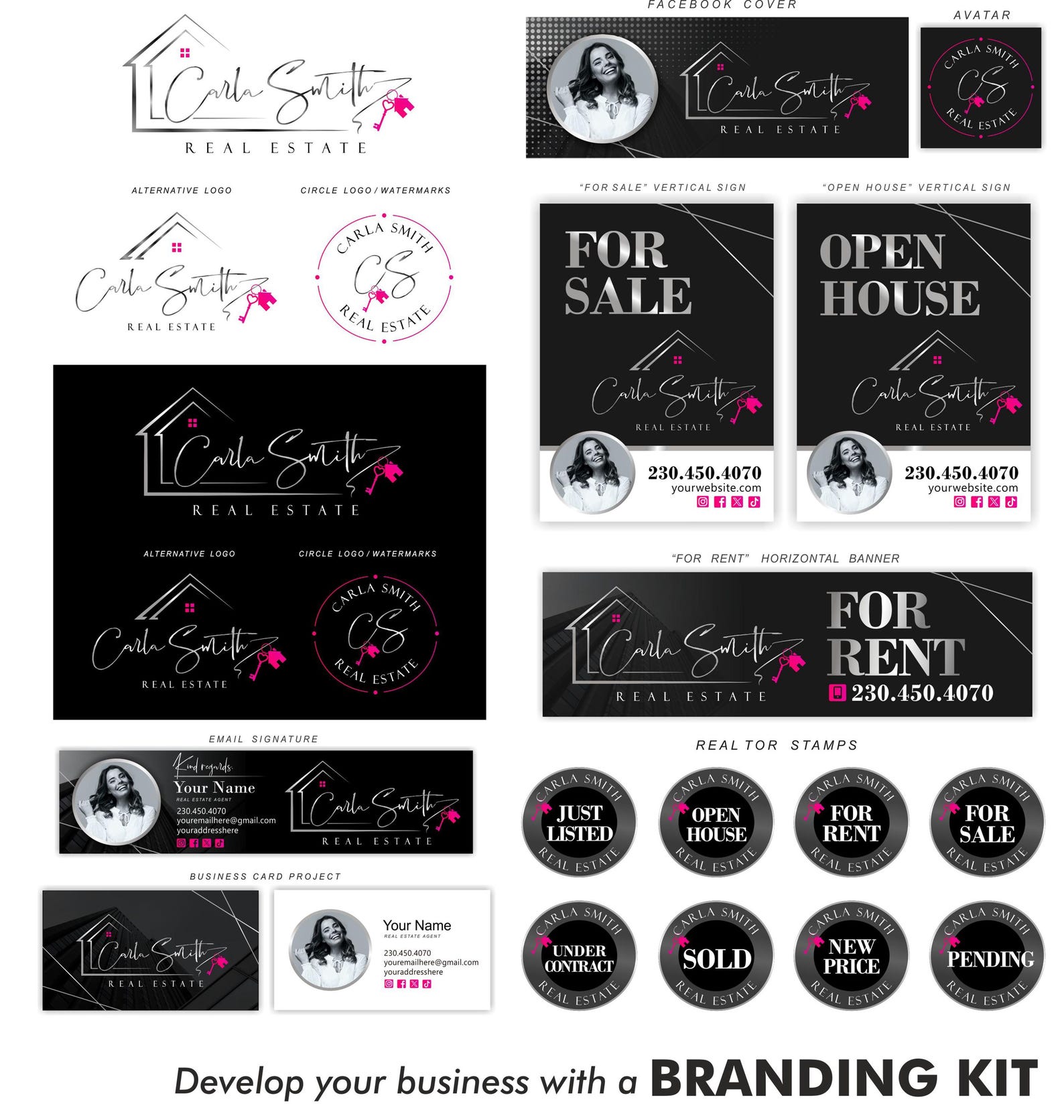 Realtor Logo Branding Kit: Premade Real Estate Agent Design (digital ...