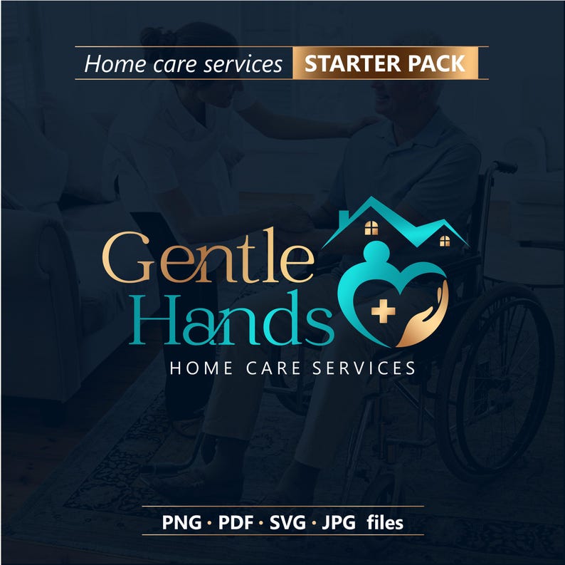 Home Health Care Logo Design: Premade Caregiver Branding (digital Files ...